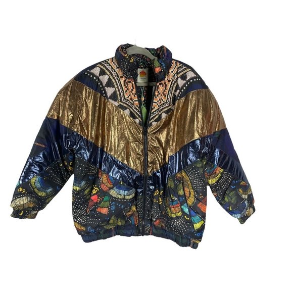 FARM Rio | Jackets & Coats | Farm Rio Tropical Borogodo Metallic Revers ...
